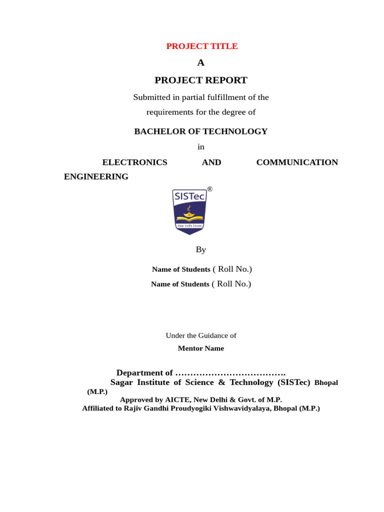 Sample Project Report | PDF