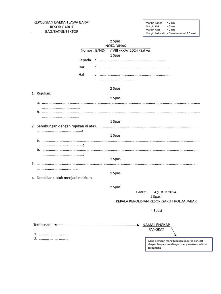 Format Nota Dinas | PDF