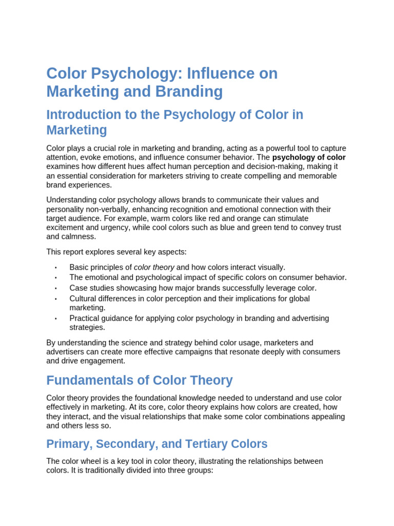 Color Psychology in Marketing | PDF | Color | Brand