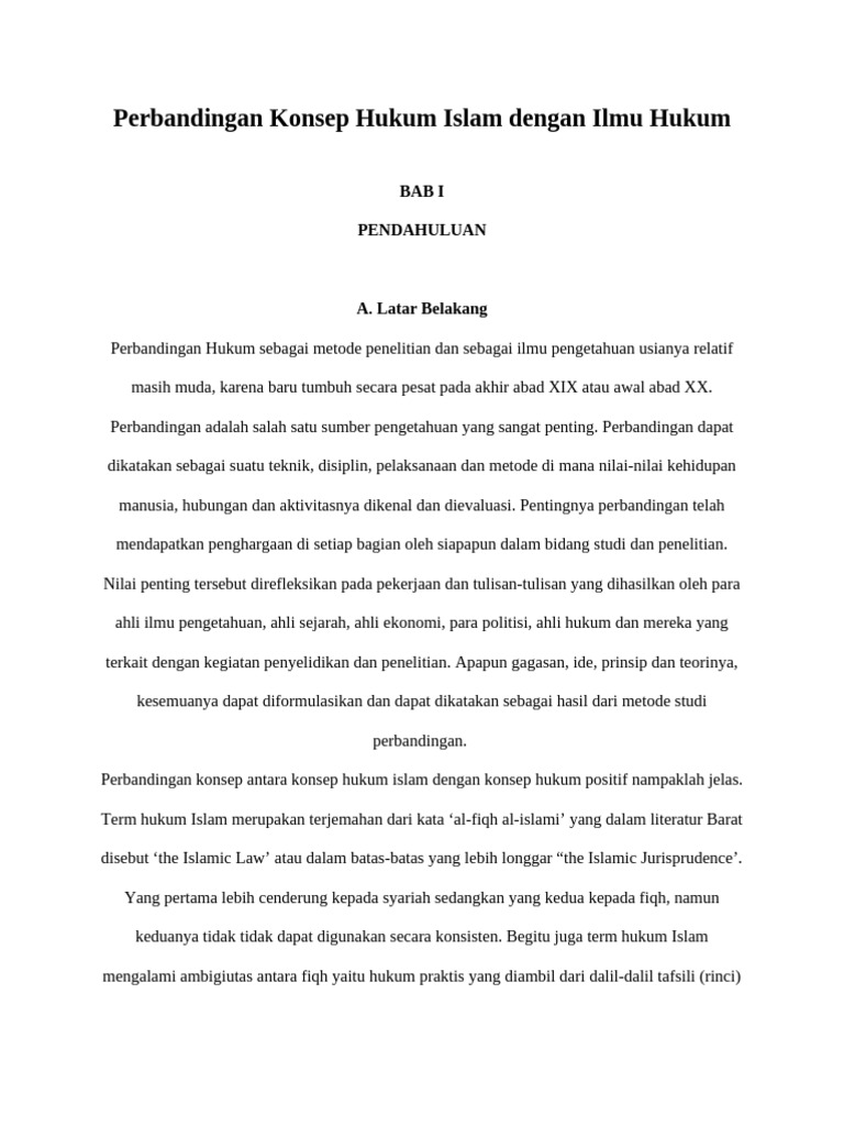Perbandingan Konsep Hukum Islam Dengan Ilmu | PDF