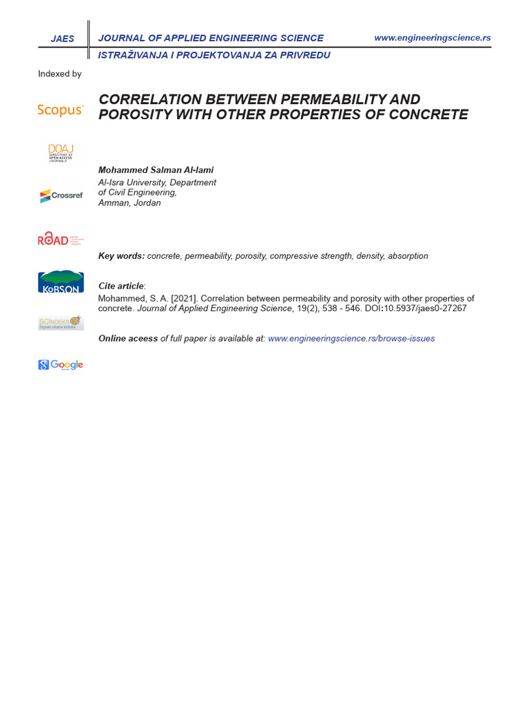 Correlation_between_permeability_and_porosity_with | PDF | Concrete ...