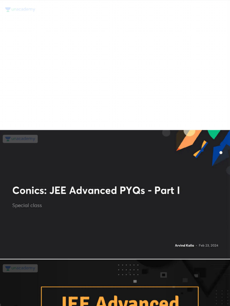 Conics JEE Advanced PYQs Part I With Anno | PDF