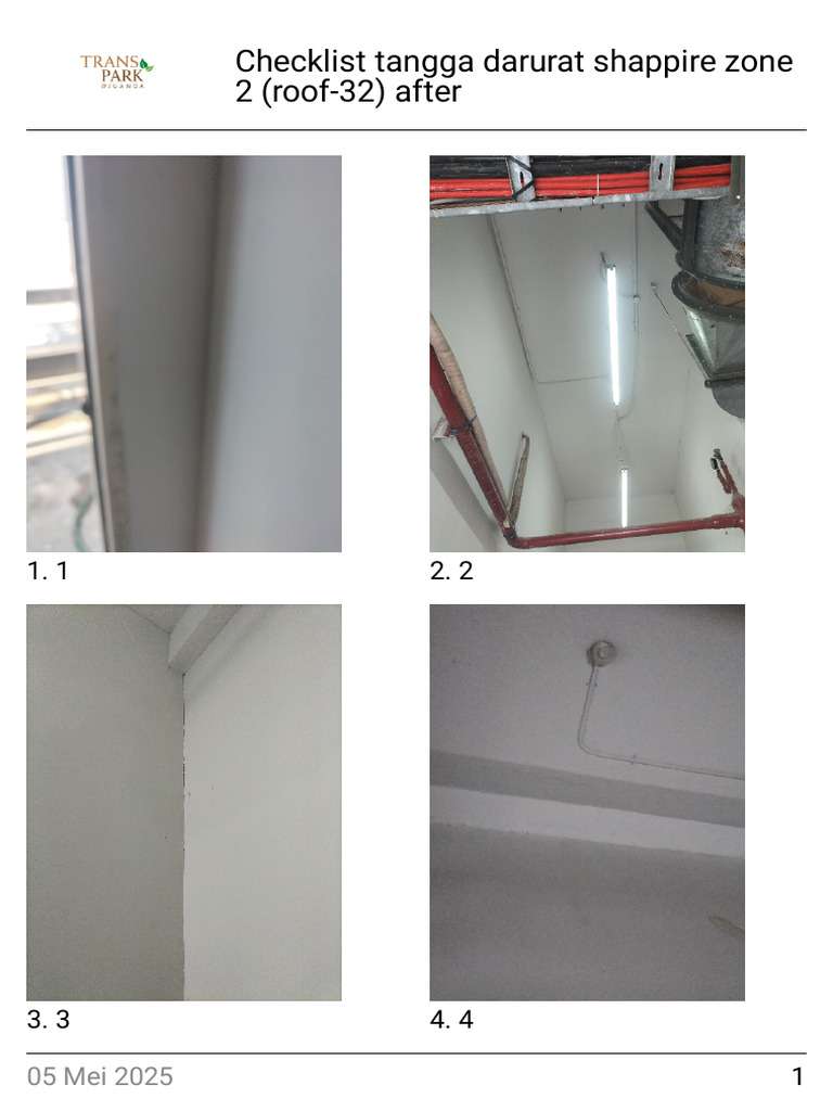 Checklist Tangga Darurat Shappire Zone 2 (Roof-32) After | PDF