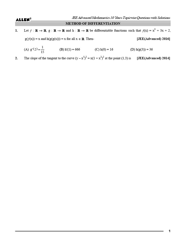 Method of Differentiation | PDF