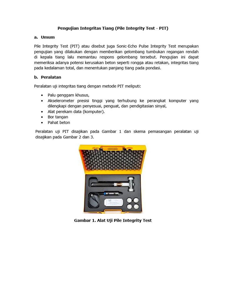Metode Pelaksanaan Pengujian PIT - Copy-1 | PDF