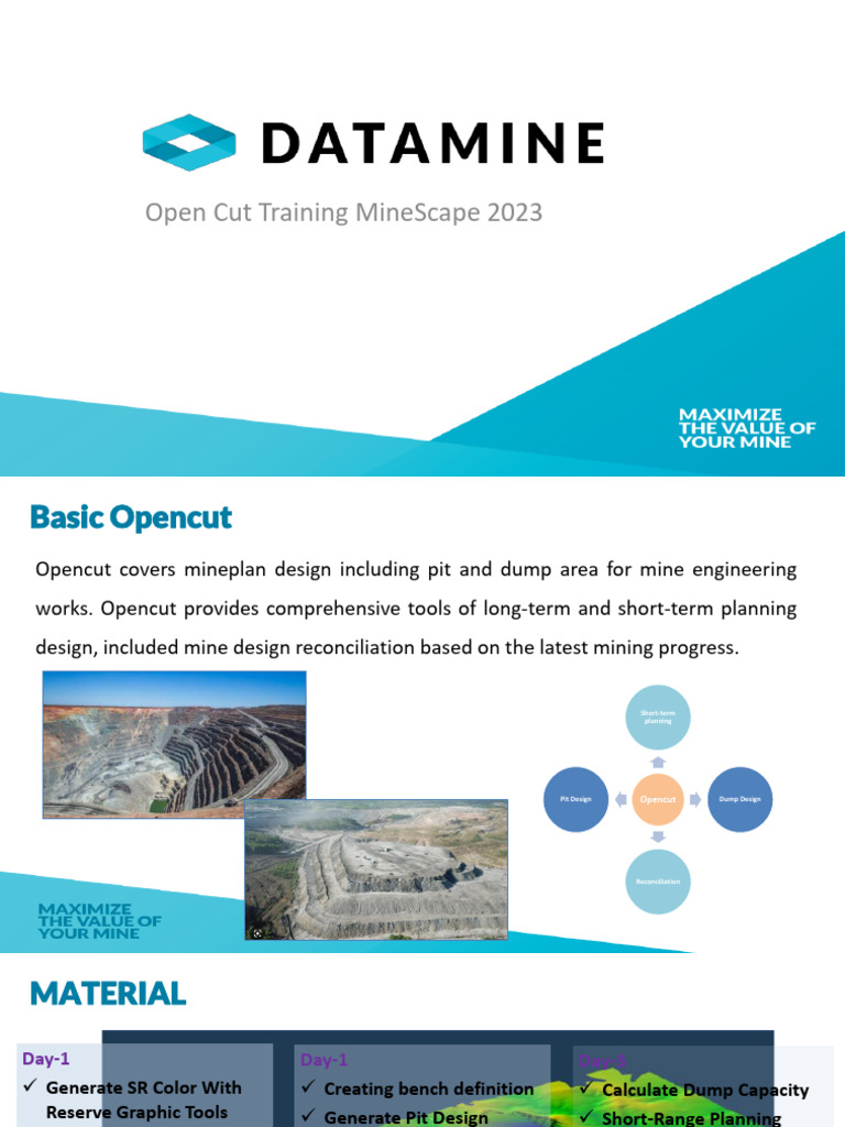 Open Cut Datamine MineScape 2023 | PDF | Microsoft Excel | Polygon