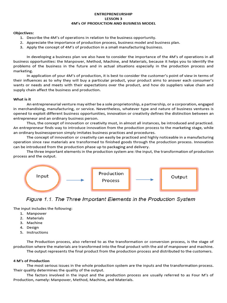 4th-lesson-3-4ms-of-operation | PDF | Supply Chain | Supply Chain ...