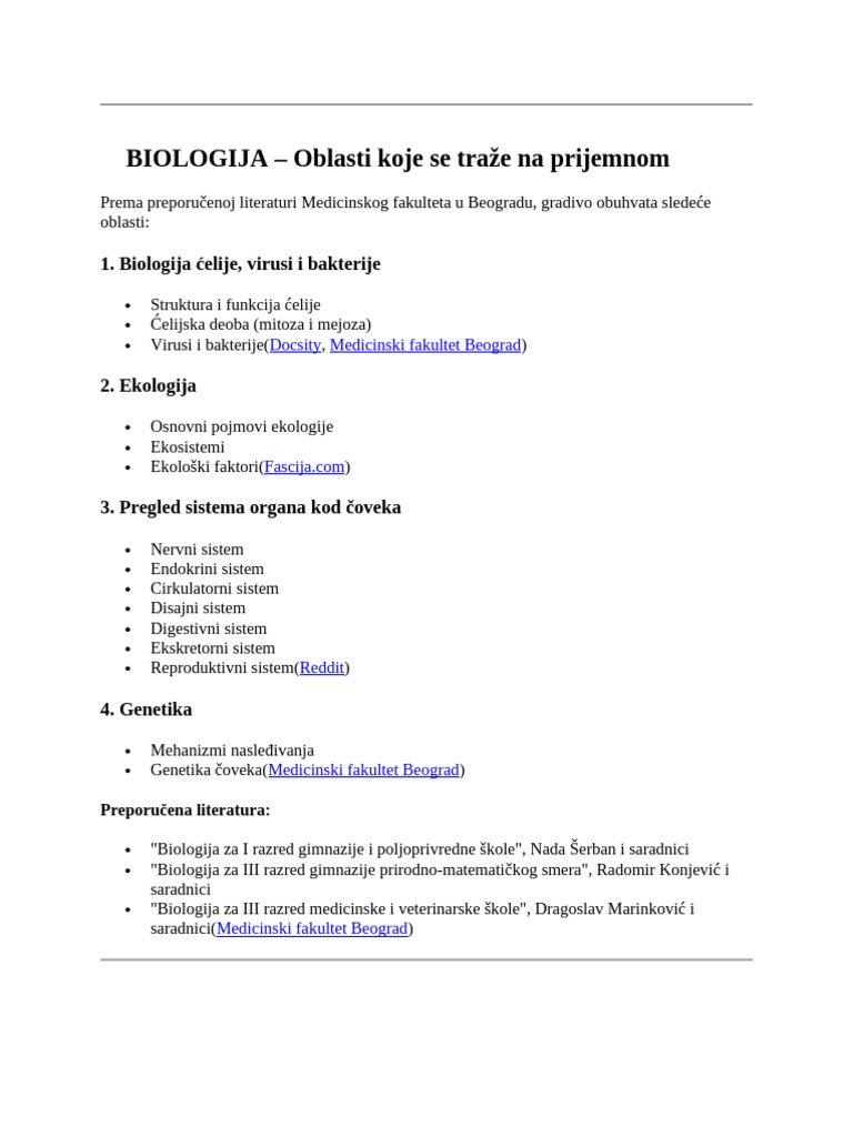 ? BIOLOGIJA | PDF