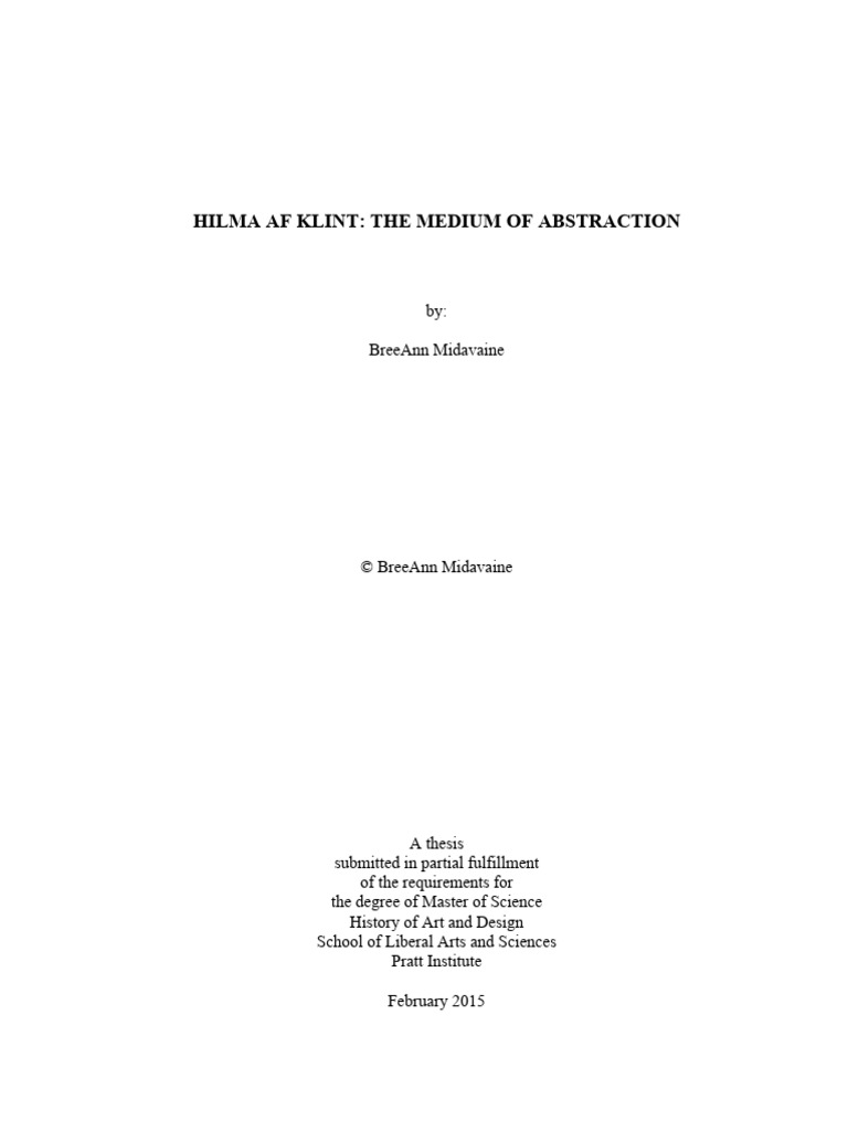 Hilma Af Klint The Medium of Abstraction | PDF | Theosophy | Helena ...