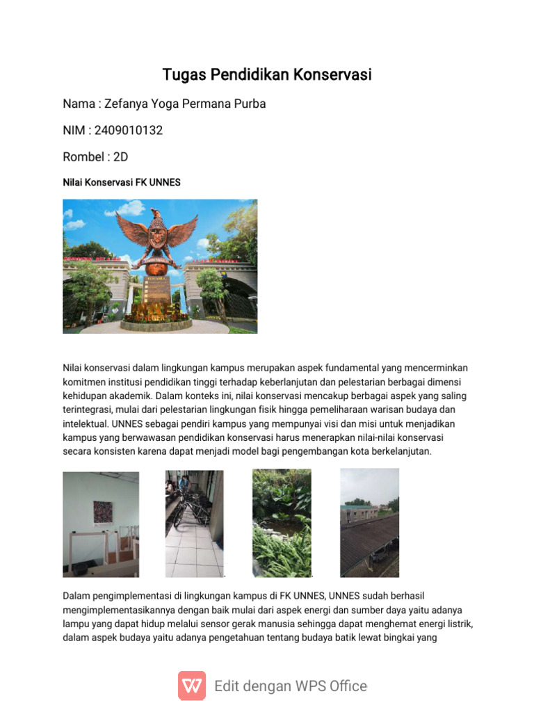 Tugas Pendidikan Konservasi Zefanya Yoga Permana Purba-WPS Office - Compressed | PDF