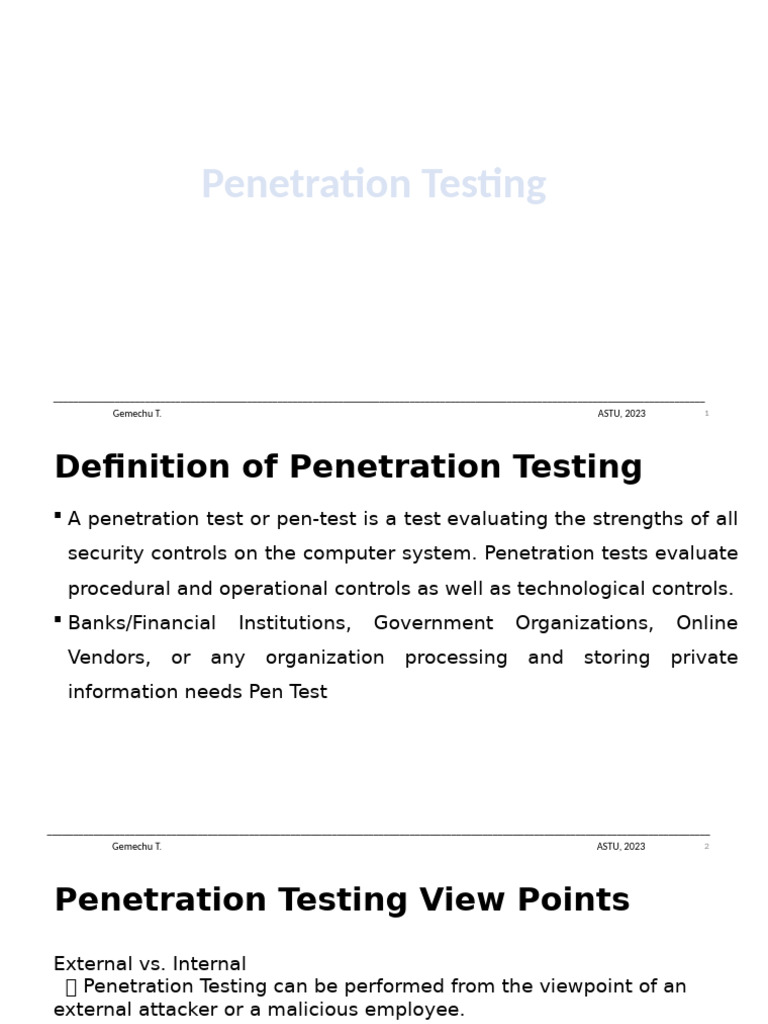 Overview of Penetration Testing Tools | PDF | Computer Science | Computing