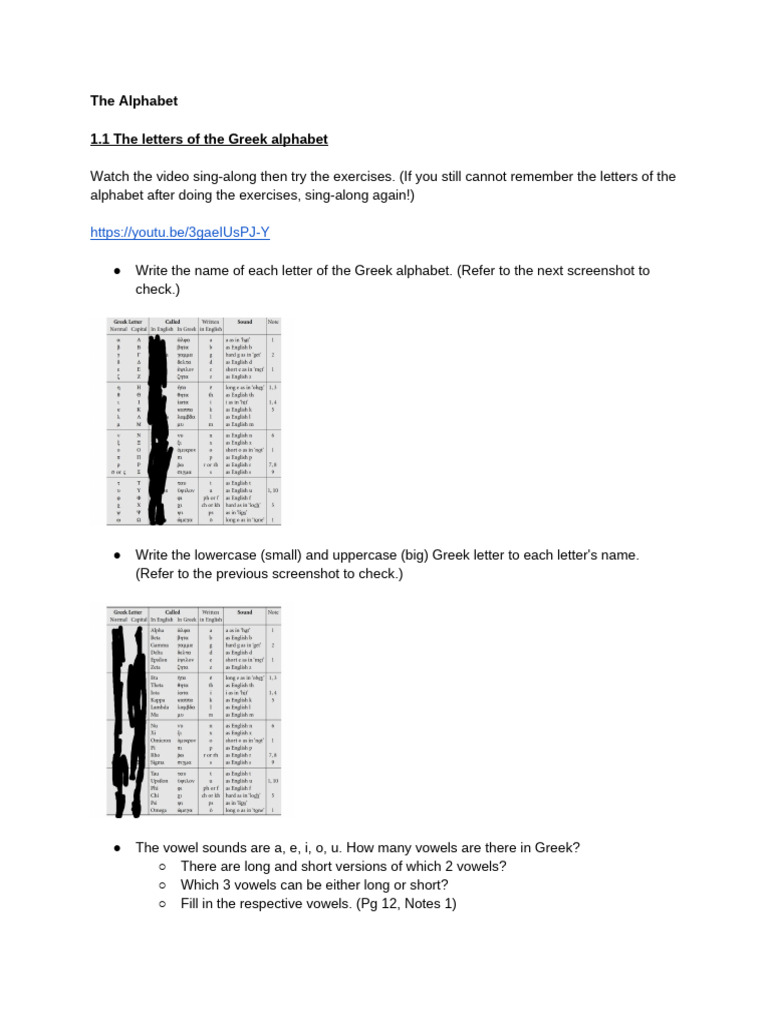 CH 1 - The Alphabet (Koine Greek) | PDF | Phonetics | Orthography