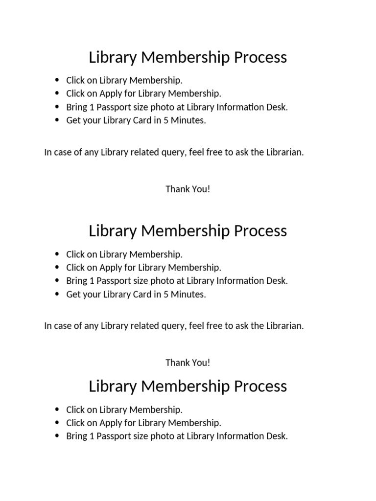 Library Membership Process | PDF | Libraries | Librarian