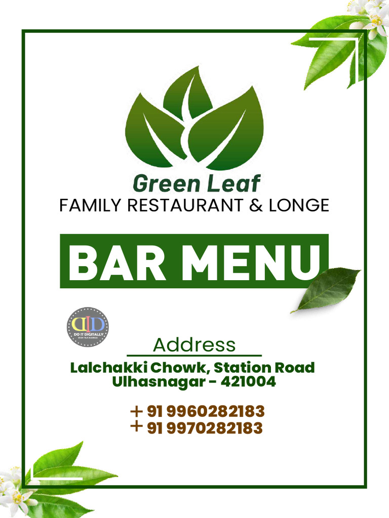 Green Leaf Ulhasnagar Food & Drink Menu - Compressed | PDF | Soup ...
