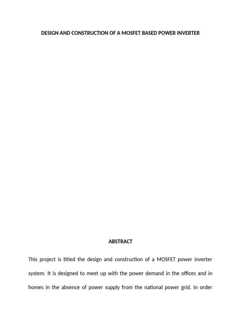 MOSFET Power Inverter Design Guide | PDF | Power Inverter | Rectifier