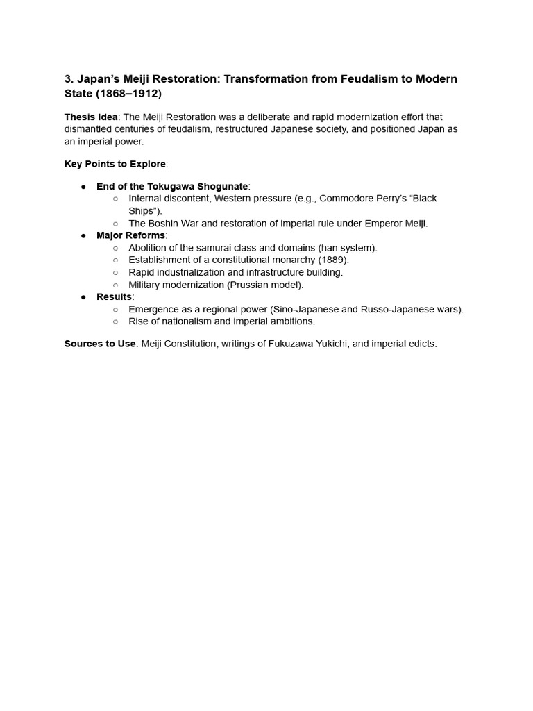 Japan's Meiji Restoration - Transformation From Feudalism To Modern ...