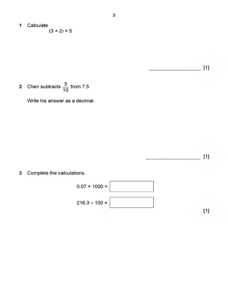 Mock Assessment Math Revision P1 | PDF | Litre | Area
