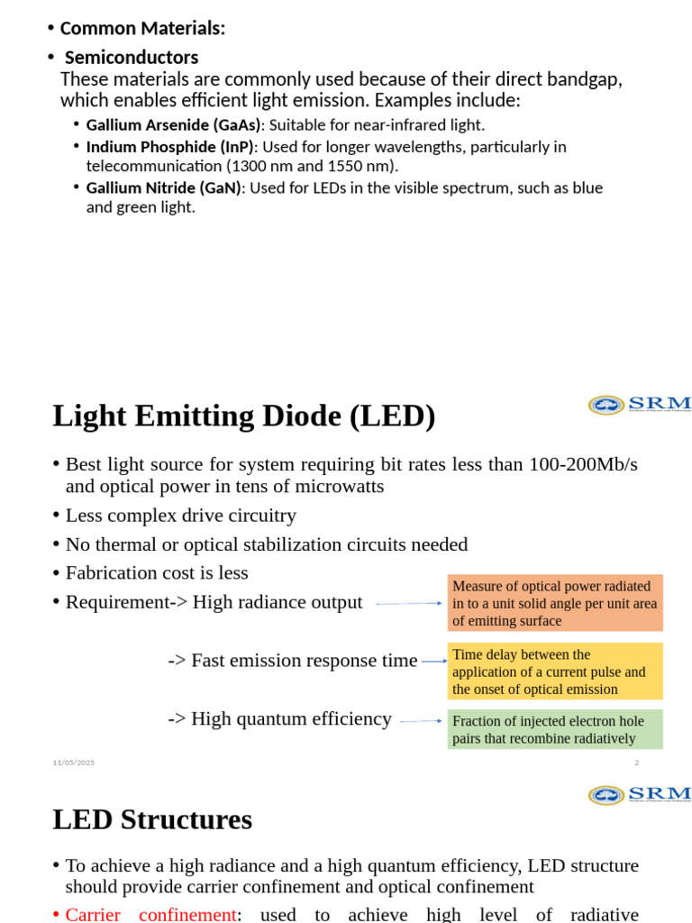 Unit 3 (2) - Led, Laser, Photodiodes | PDF | Laser | Laser Diode