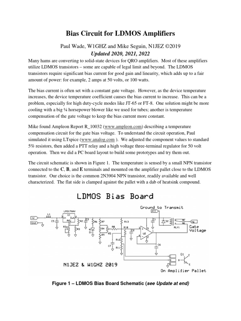 Bias Circuit For LDMOS Amplifiers | PDF | Amplifier | Operational Amplifier