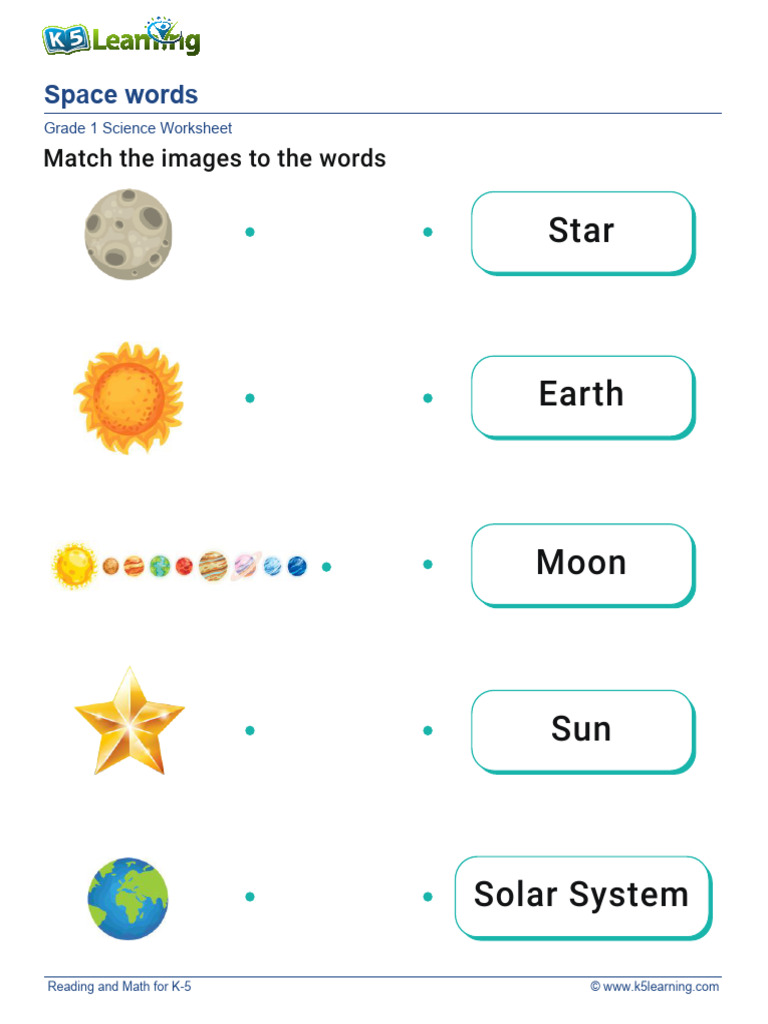 Grade 1 Space Vocabulary A | PDF