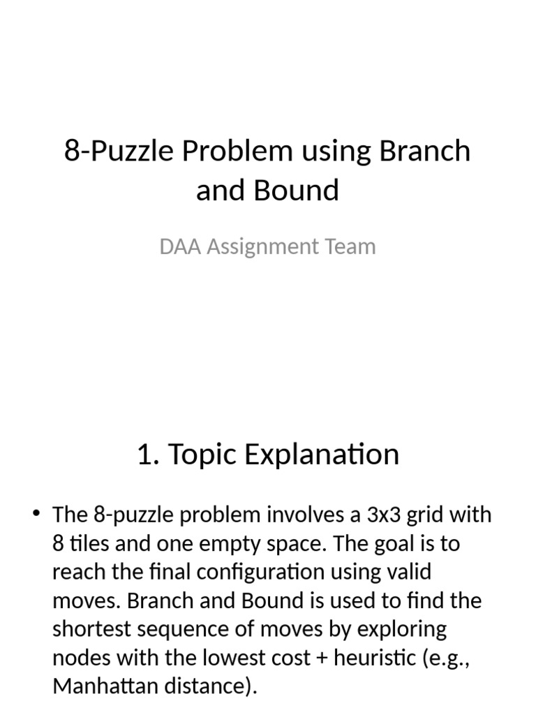 8 Puzzle Branch Bound | PDF