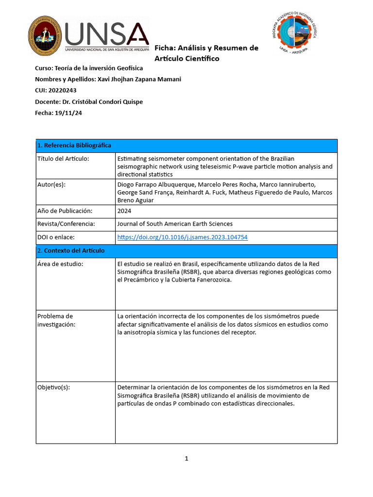 Articulo 1 | PDF | Sismología | Estadísticas