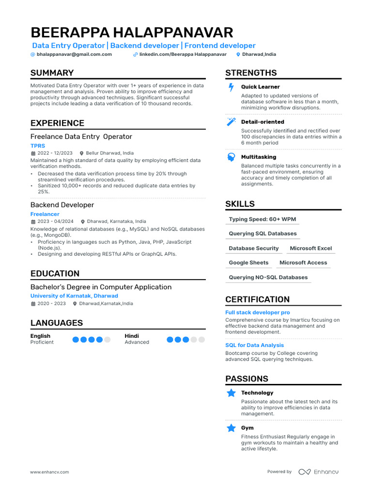 Beer Appa Ha Lapp Anavar Resume | PDF | Databases | Sql