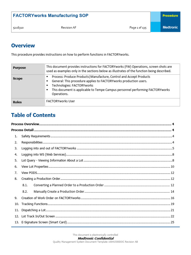 Factoryworks Manufacturing Sop | PDF | Login | User (Computing)