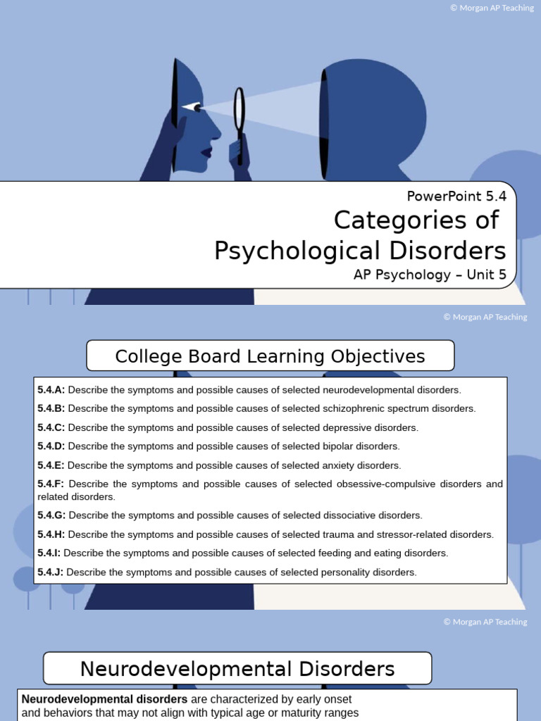 PPT 5.4 - Categories of Disorders | PDF | Anxiety | Personality Disorder