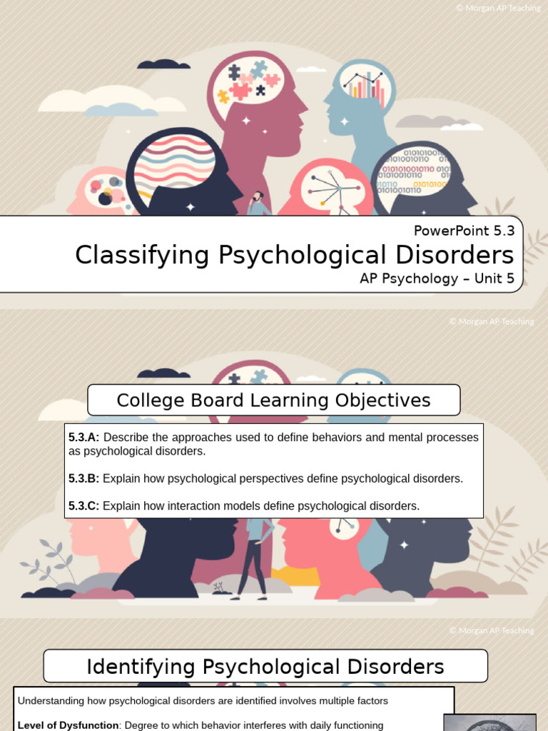 5.3 - Classifying Disorders | PDF | Mental Disorder | Psychotherapy