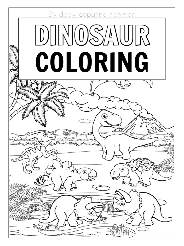 Dinosaurs Pun Coloring Booklet in Grayscale Illustrative Style_20250426 ...