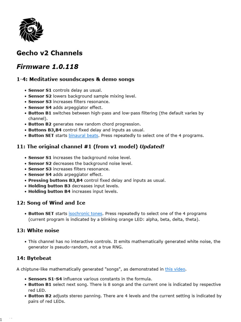 Gecho Loop Synth v2 - Manual | PDF | Synthesizer | Electronic Oscillator