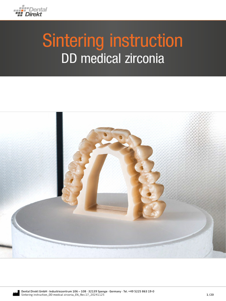 Sintering Instructions for DD Zirconia | PDF | Sintering | Zirconium ...