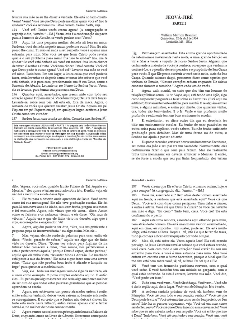 Jeova Jire Parte I Ok | PDF | Abraão | Deus