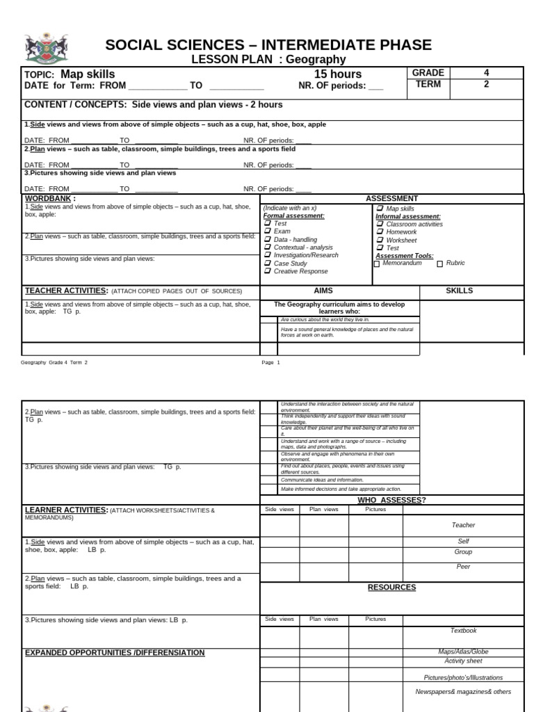 Geography Term 2 Grade 4 | PDF | Educational Assessment ...