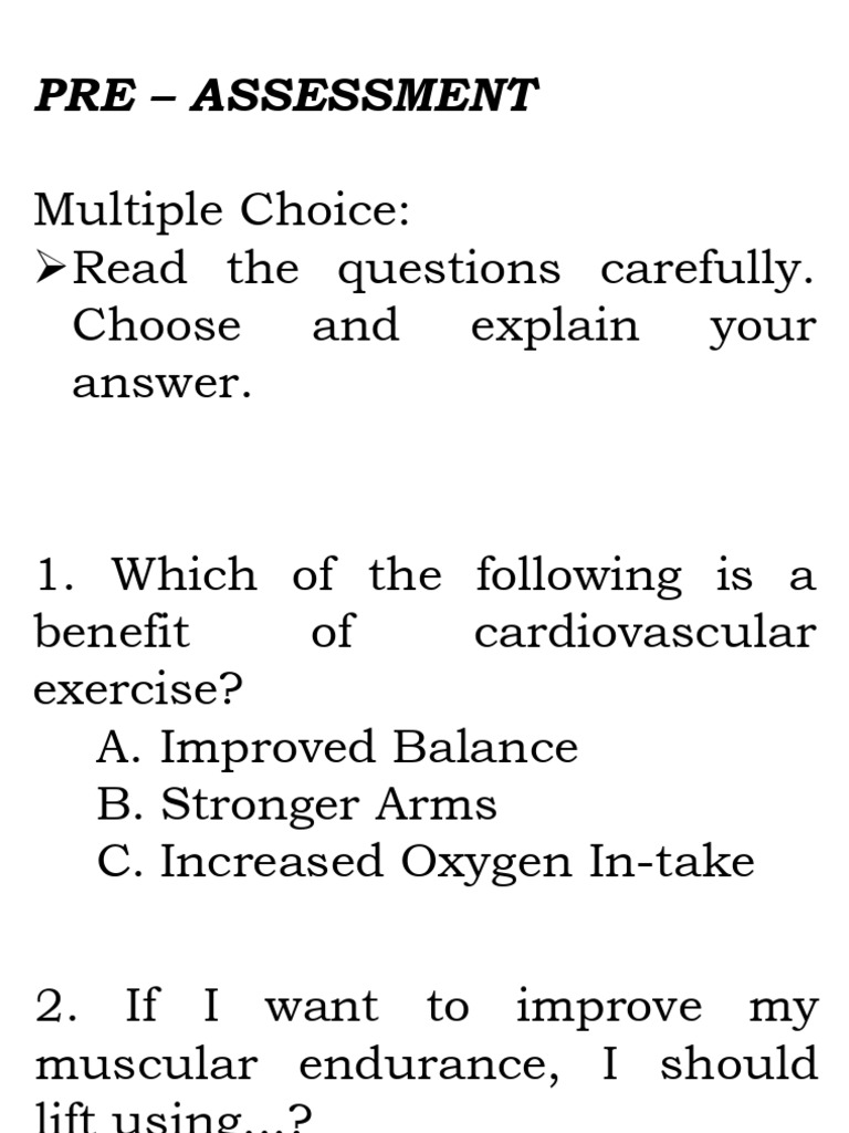 PE-Q1_PRE-ASSESSMENT-AND-PHYSICAL-FITNESS-TEST-PRE-TEST | PDF ...