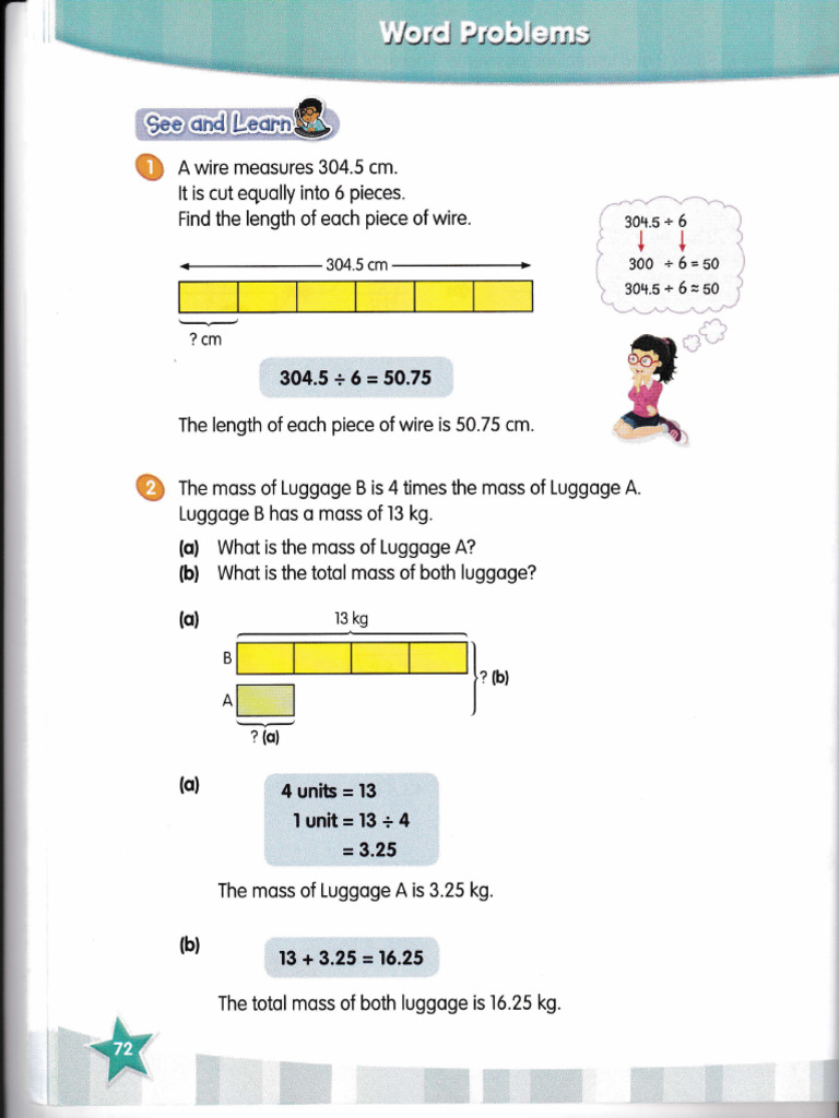 Student Book Word Problem Division | PDF