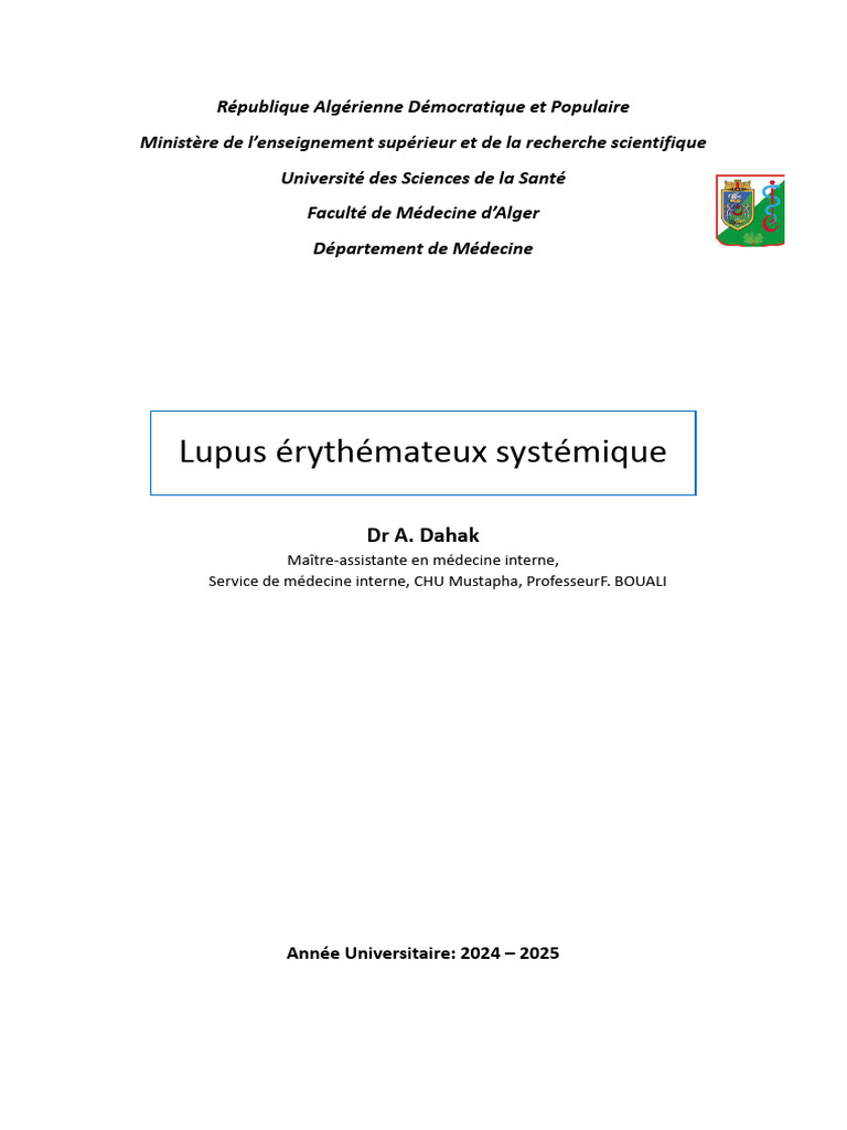 Lupus Érythémateux Systémique : Guide Complet | PDF | Maladie auto ...