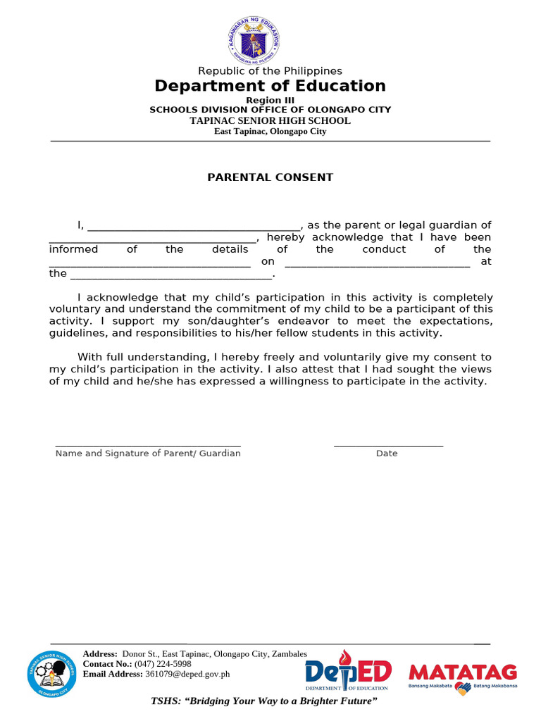 Sample Parent Consent | PDF