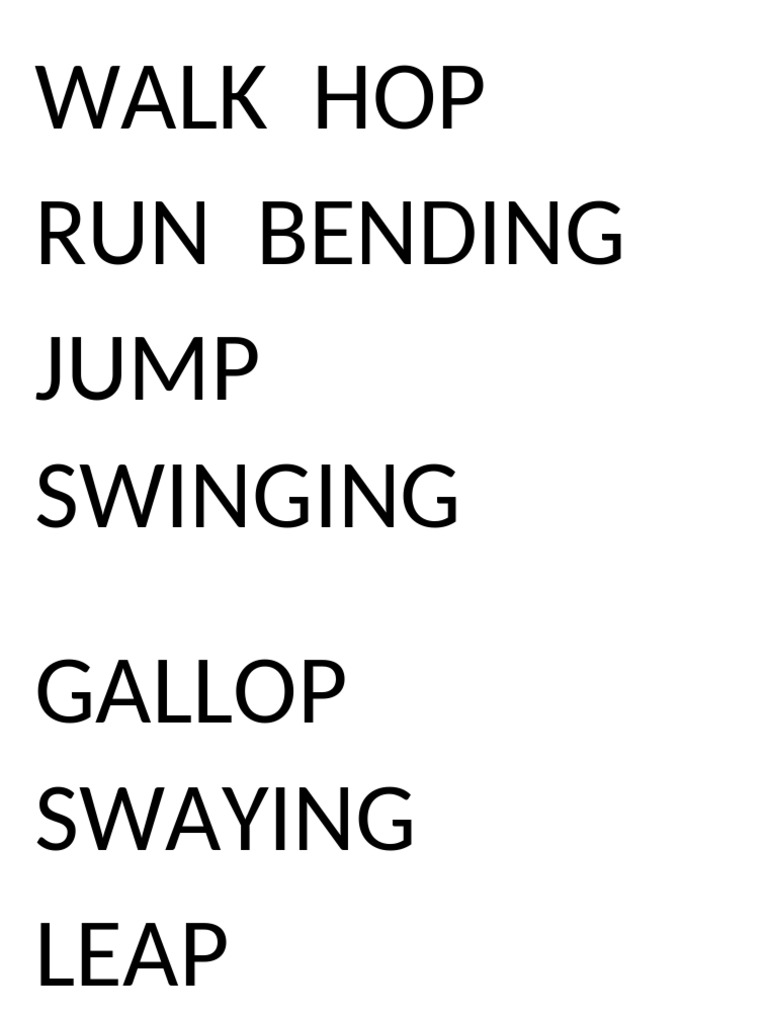 Walk Hop P.E | PDF