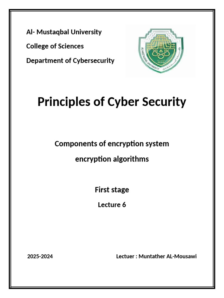 MUCLecture 2025 12655155 | PDF | Cryptography | Key (Cryptography)