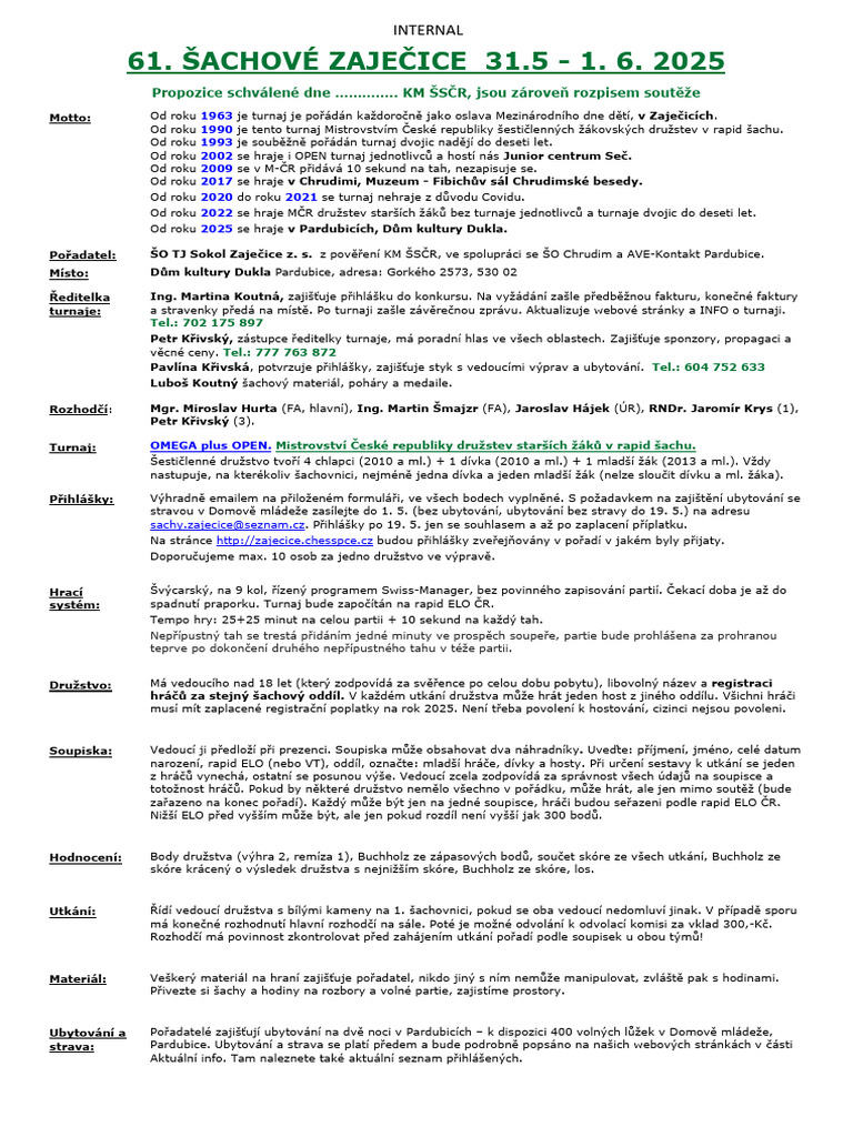 Zaj 2025 Propozice | PDF