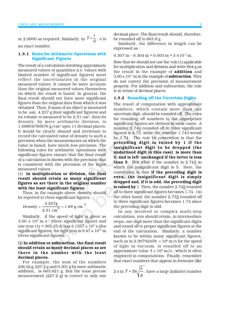 Class11 Physics Deleted Topics Only | PDF | Significant Figures | Mathematics