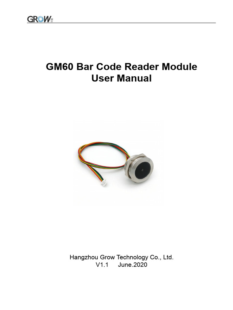 GM60 Bar Code Reader Module Manual | PDF | Barcode | Qr Code