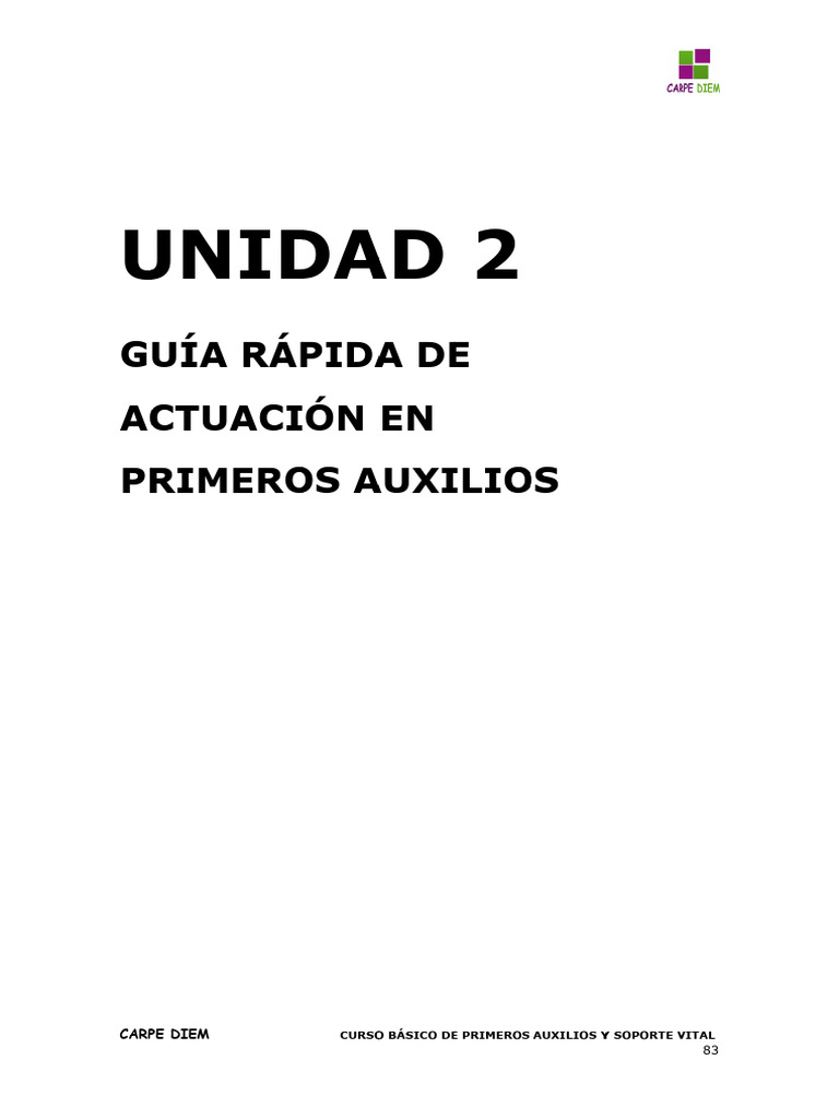 02 Guia Rapida de Actuacion en Primeros Auxilios | PDF | Medicina CLINICA | Medicina