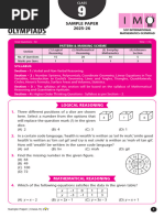 Imo Sample Paper Class-7 2025-26 | PDF | Mathematics | Algebra