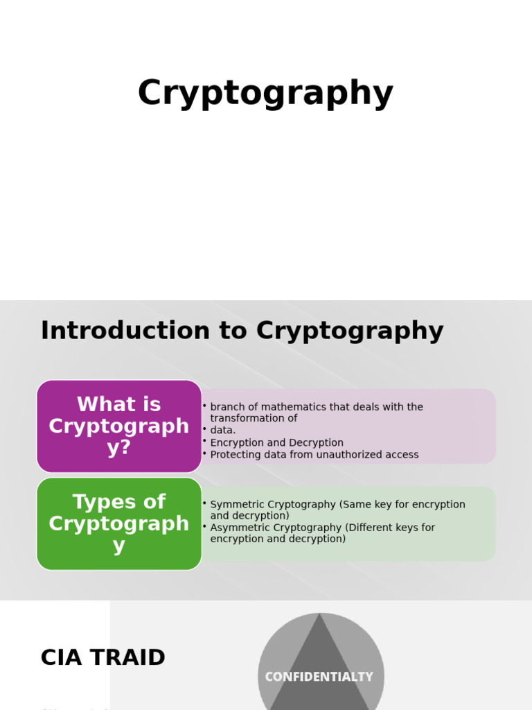 Module 1 and 3 Cryptography 1 | PDF | Cryptography | Encryption