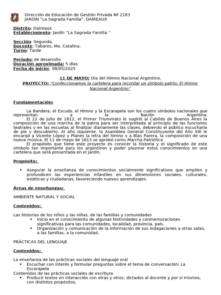 Proyecto Himno - Símbolo Patrio | PDF