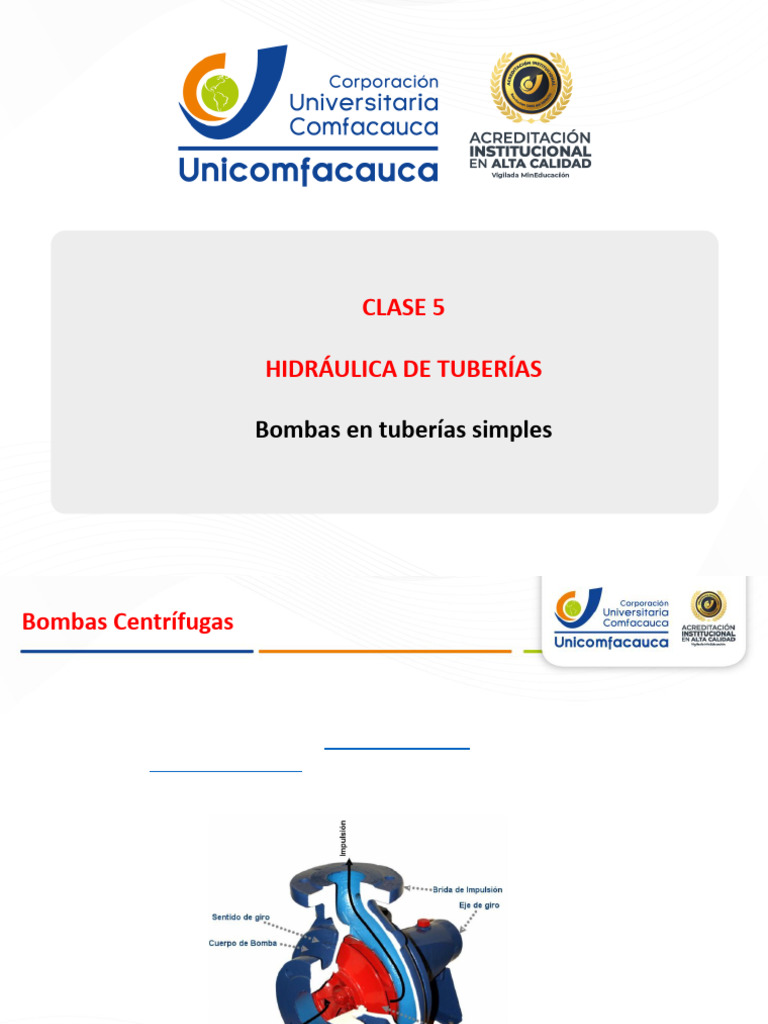 CLASE 5 HIDRÁULICA Bombas Centrífugas | PDF | Bomba | Ingeniería mecánica