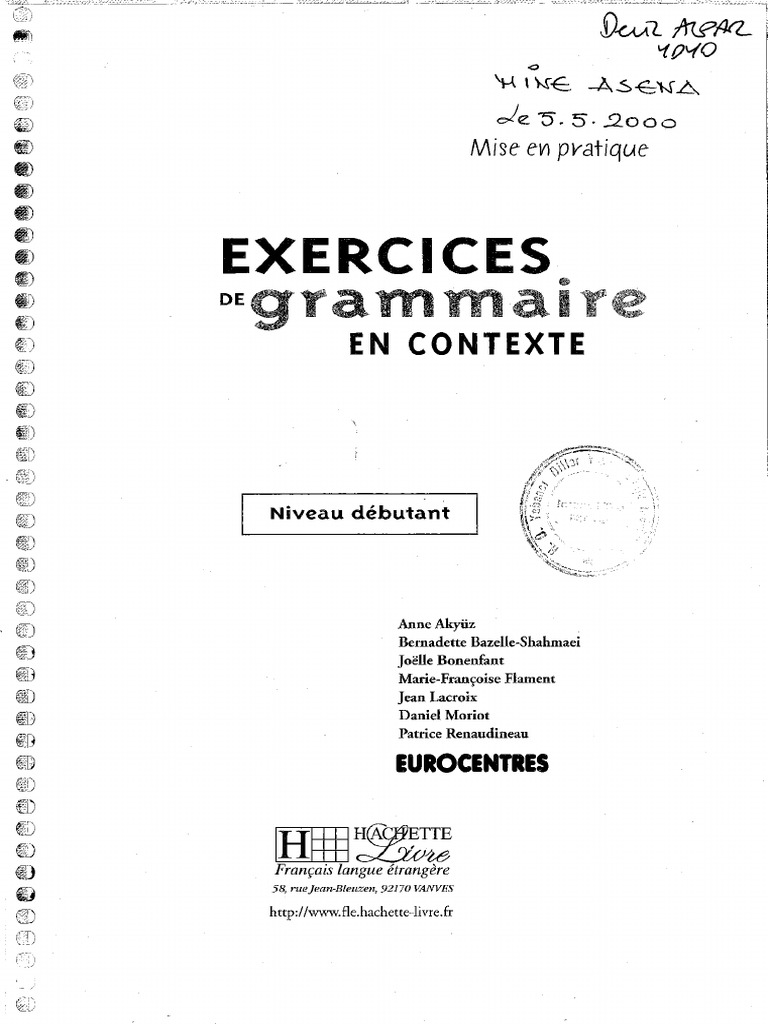 Exercices de Grammaire en Contexte | PDF